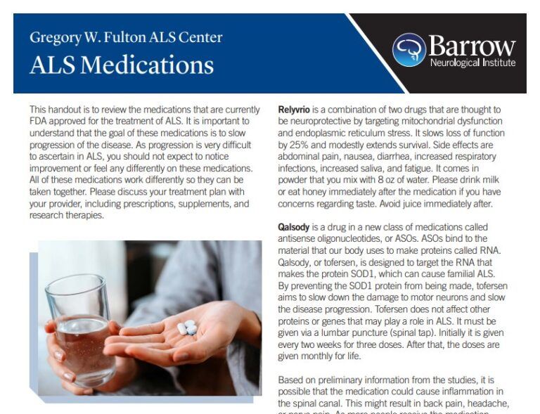 ALS Medications - Barrow Neurological Institute