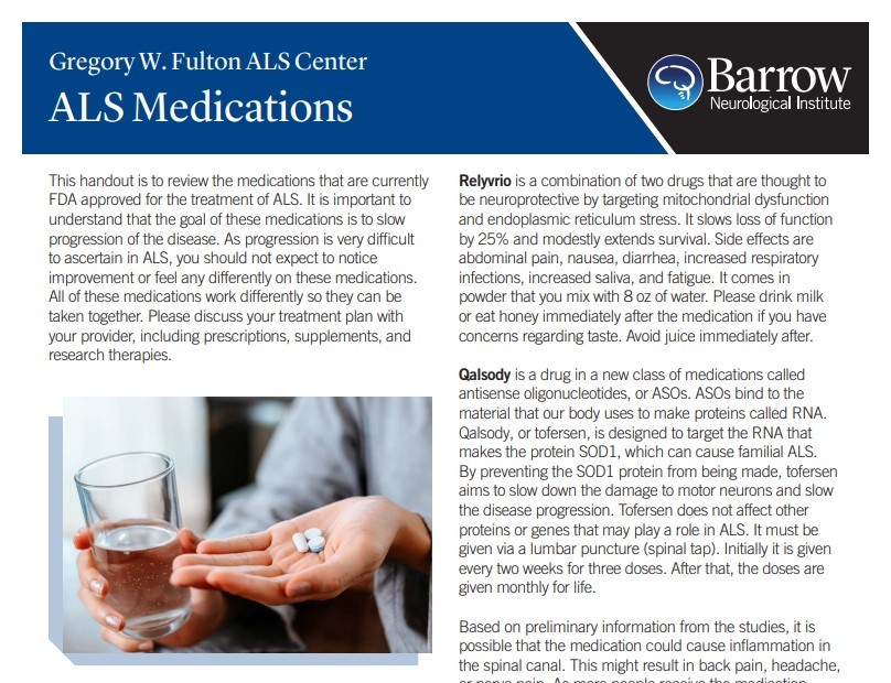 ALS Medications - Barrow Neurological Institute